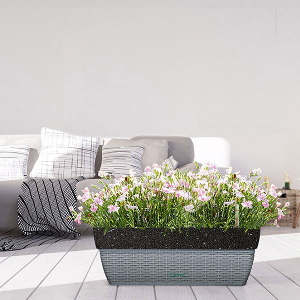 White Sand - Weaved Flat Planter Rectangular