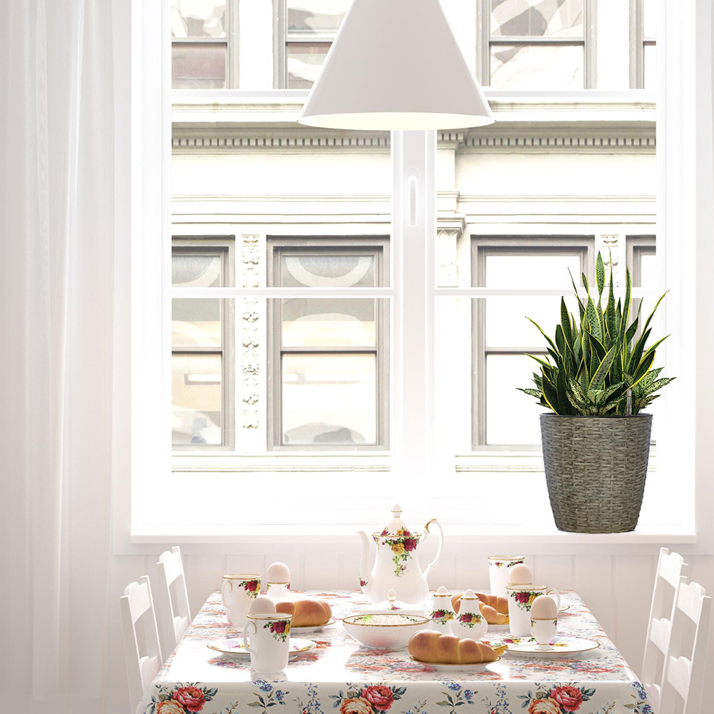 Thin Wicker Planter - Weaved Flat Planter Round Cone 10 (26x26x26)cm